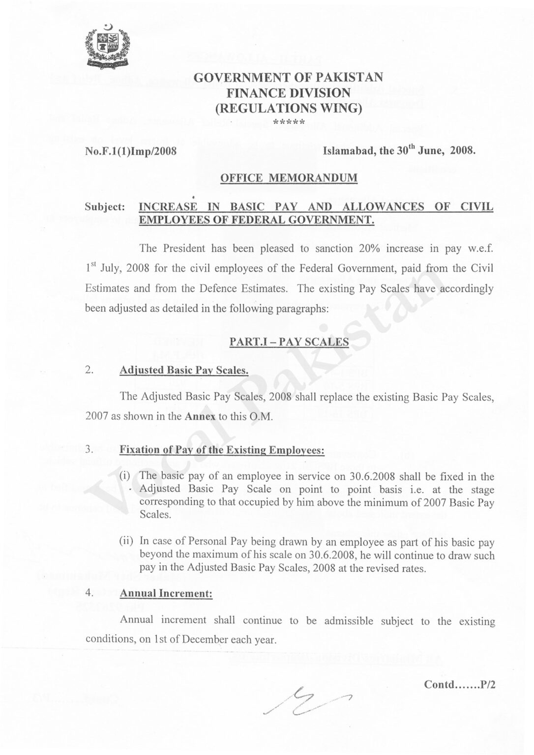 Increase In Basic Pay And Allowances Of Civil Employees Of Federal ...