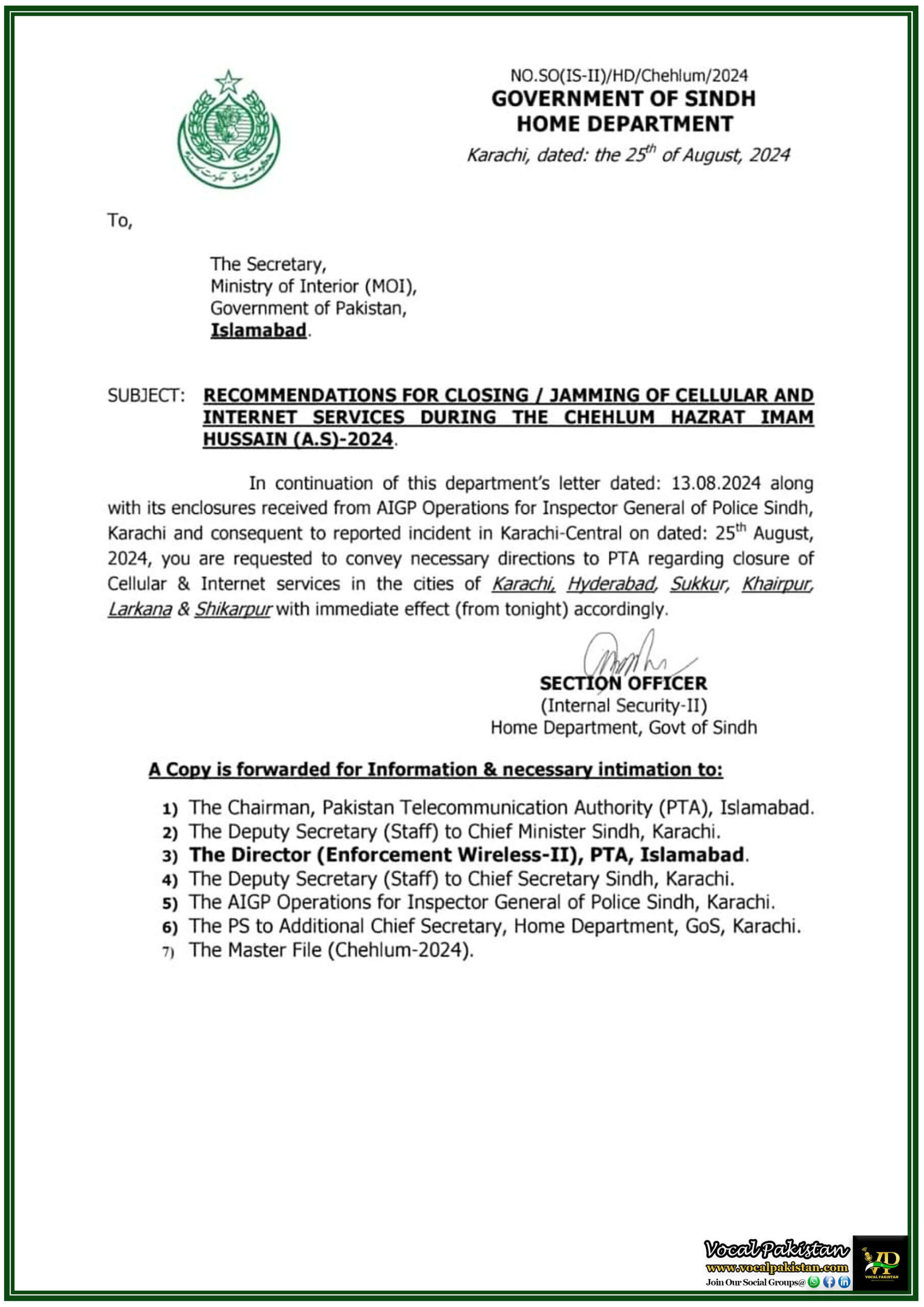Sindh Government Announces Immediate Cellular and Internet Shutdown for ...