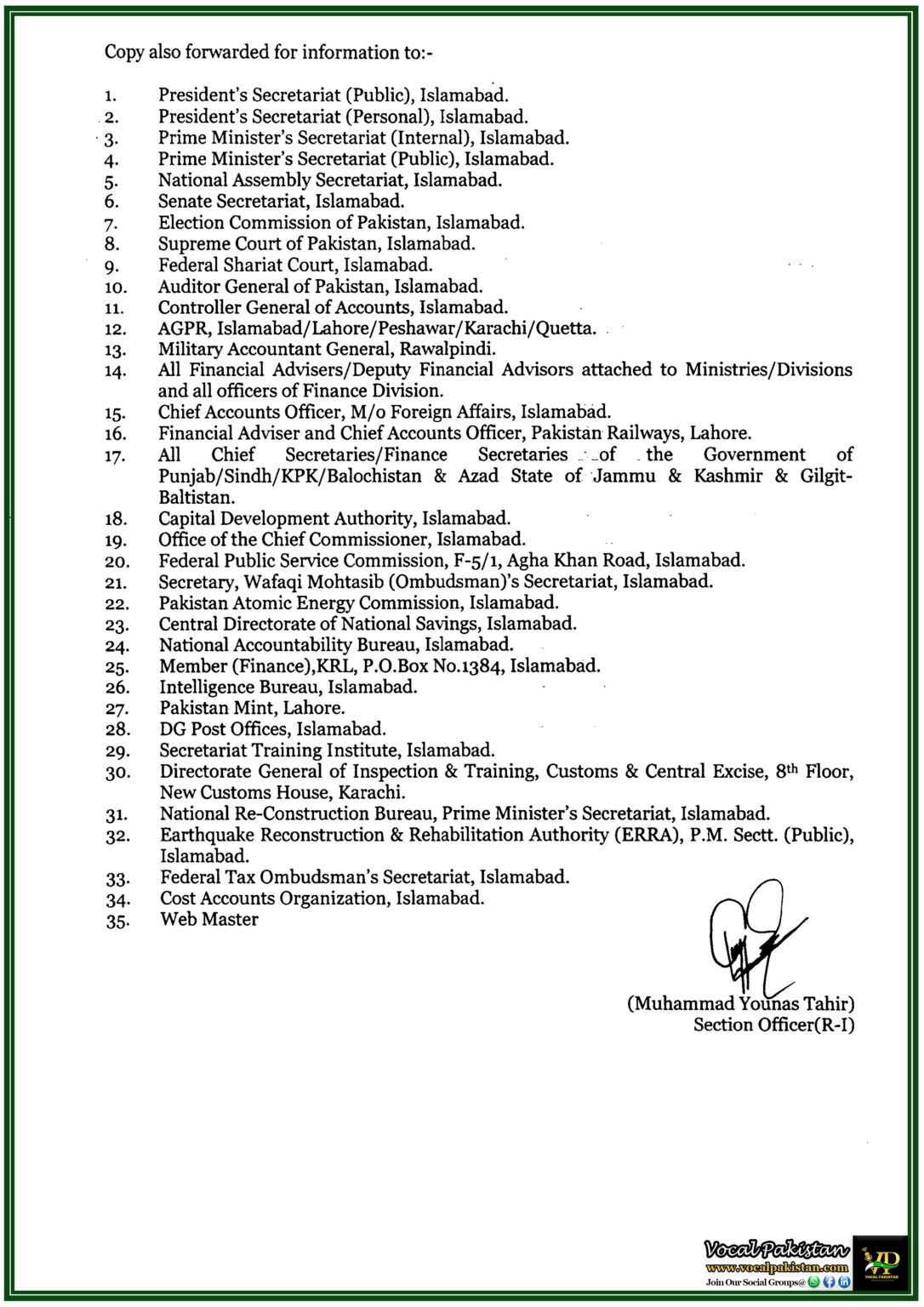 Federal Government Approves Time Scale Advancement for BPS-1 to BPS-16 ...