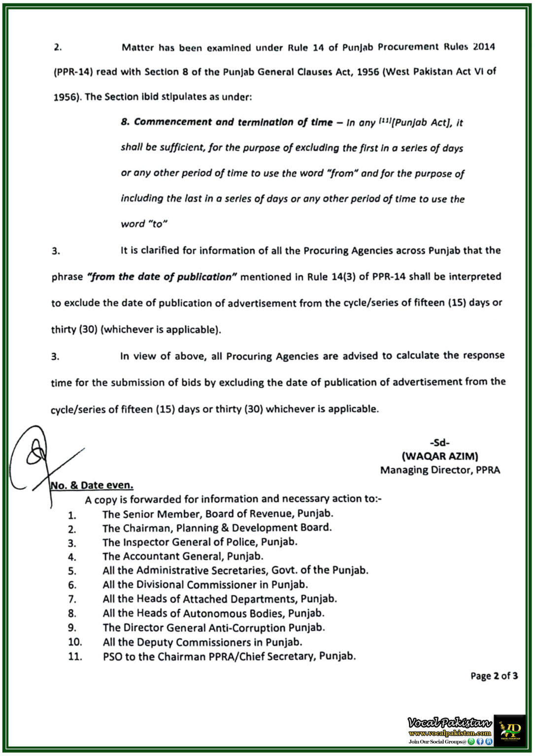 Punjab PPRA Clarifies Bid Submission Timeline: Response Time to Exclude ...
