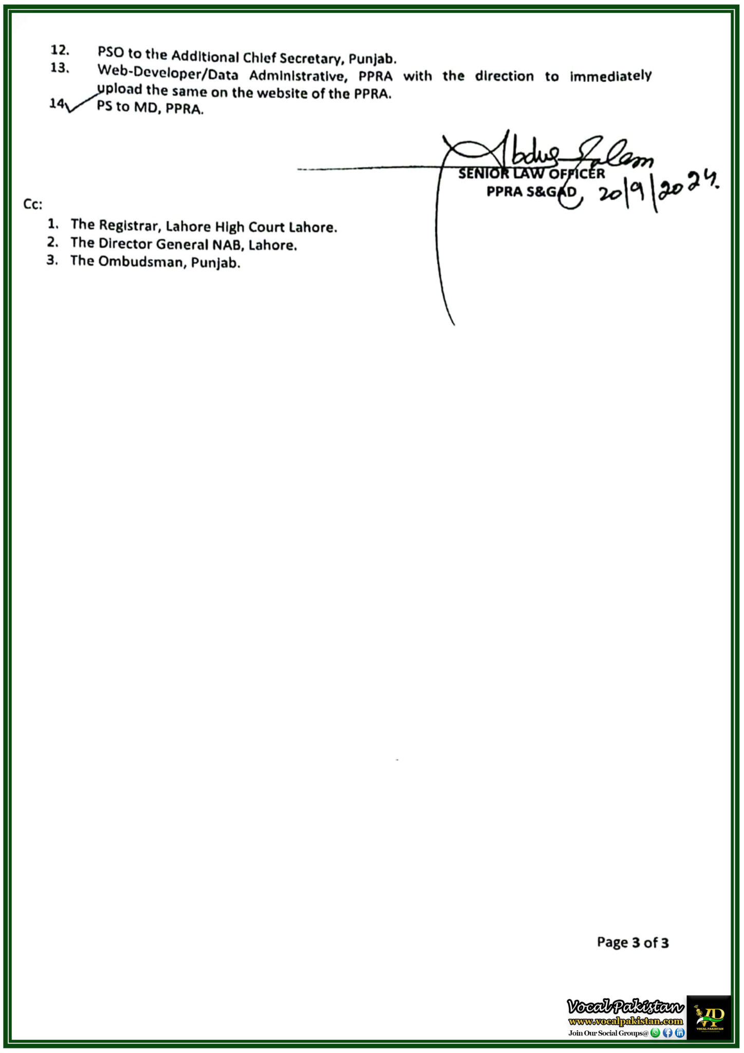 Punjab PPRA Clarifies Bid Submission Timeline: Response Time to Exclude ...