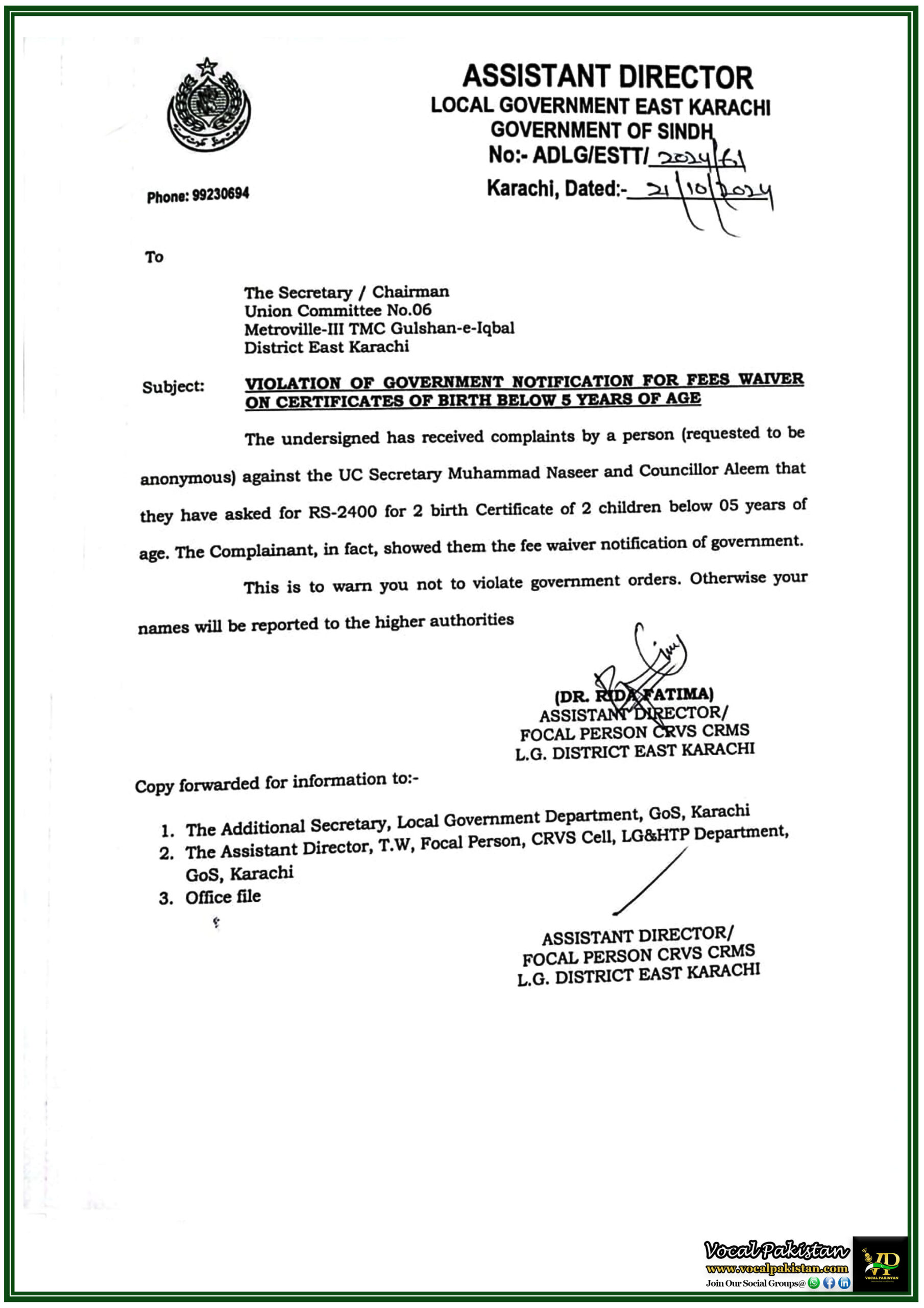 Compliance Required for Government Fee Waiver on Birth Certificates ...