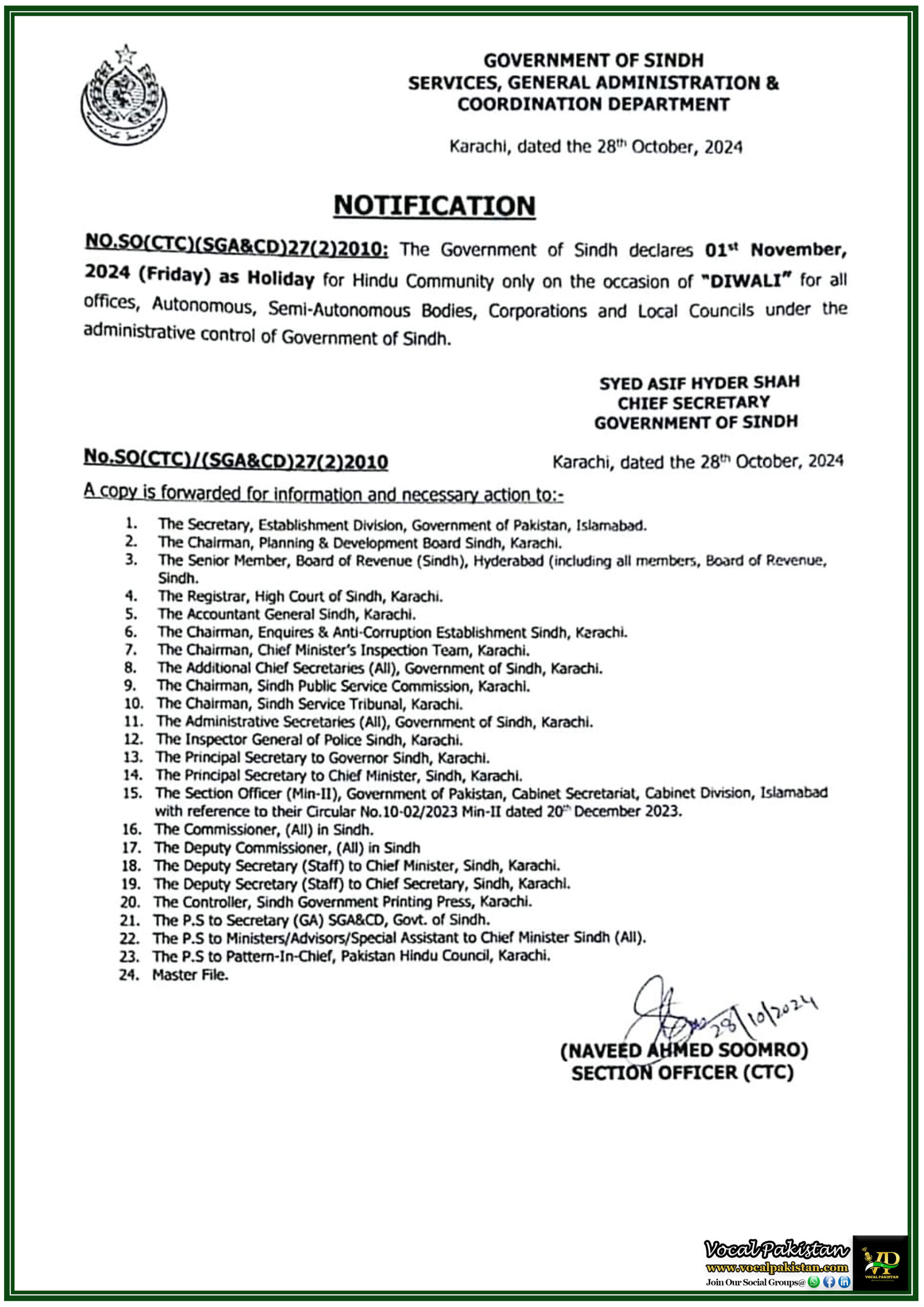Sindh Government Declares Diwali Holiday for Hindu Community on ...