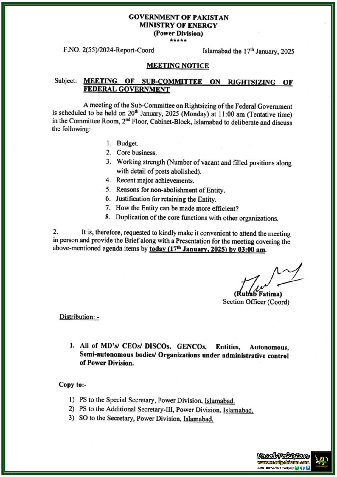 Federal Government’s Rightsizing Agenda: Key Meeting Announced by ...