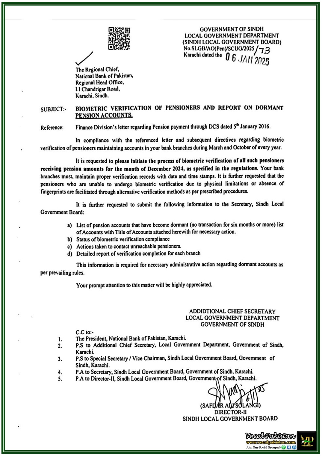 Sindh Government Orders Biometric Verification for Pensioners–Key ...