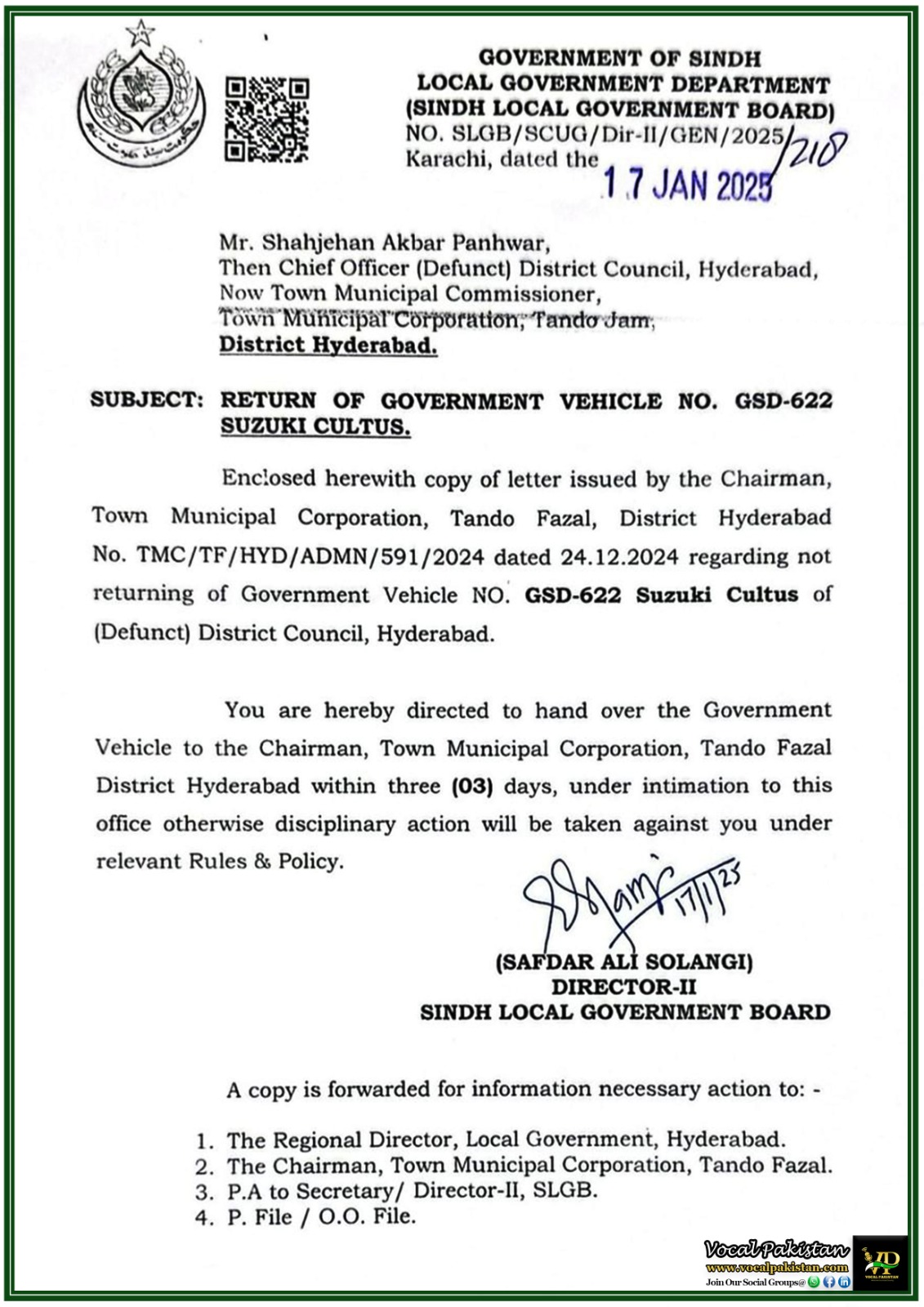 Sindh Local Government Board Demands Immediate Return of Government ...