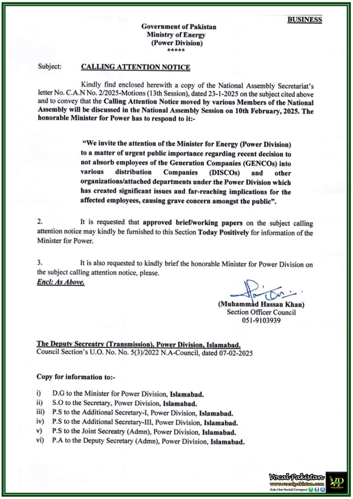 National Assembly to Debate Job Security of GENCOs Employees–Power ...