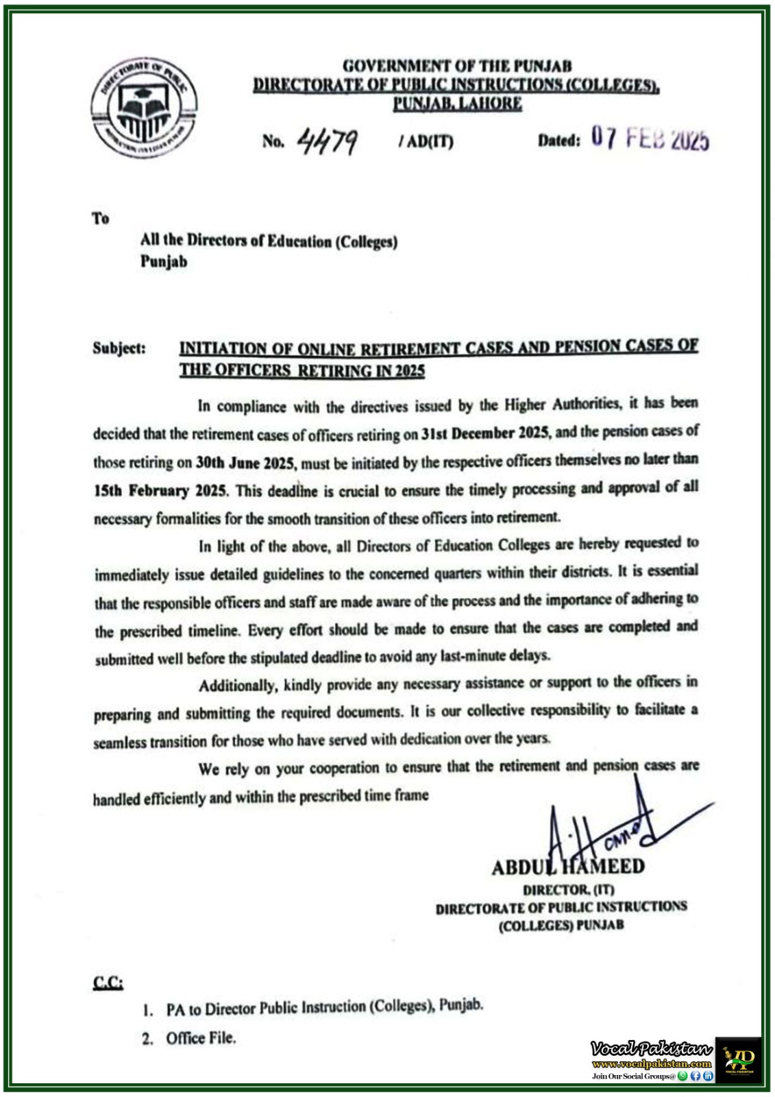 New Pension Process for Retiring Punjab Government Officers–Important ...