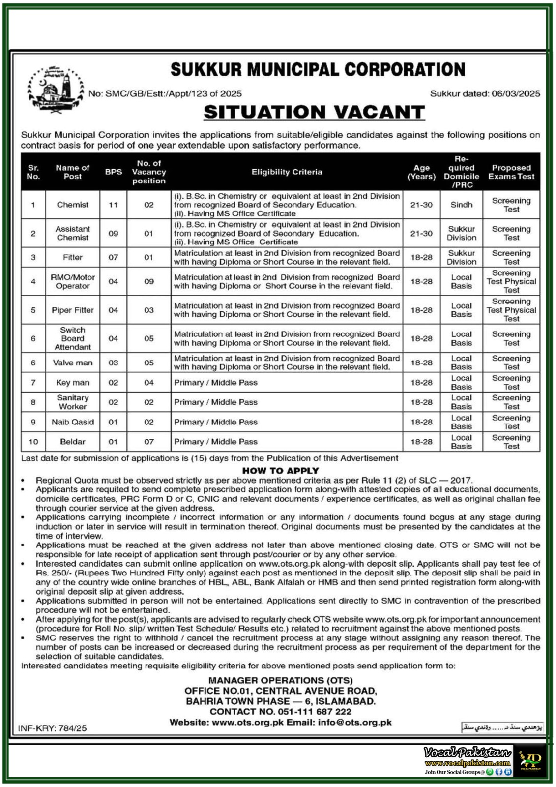 Exciting Career Opportunities in Government Sector–Apply Now for Sukkur ...
