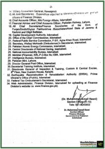 Finance Division Government of Pakistan Issues Notification on ...
