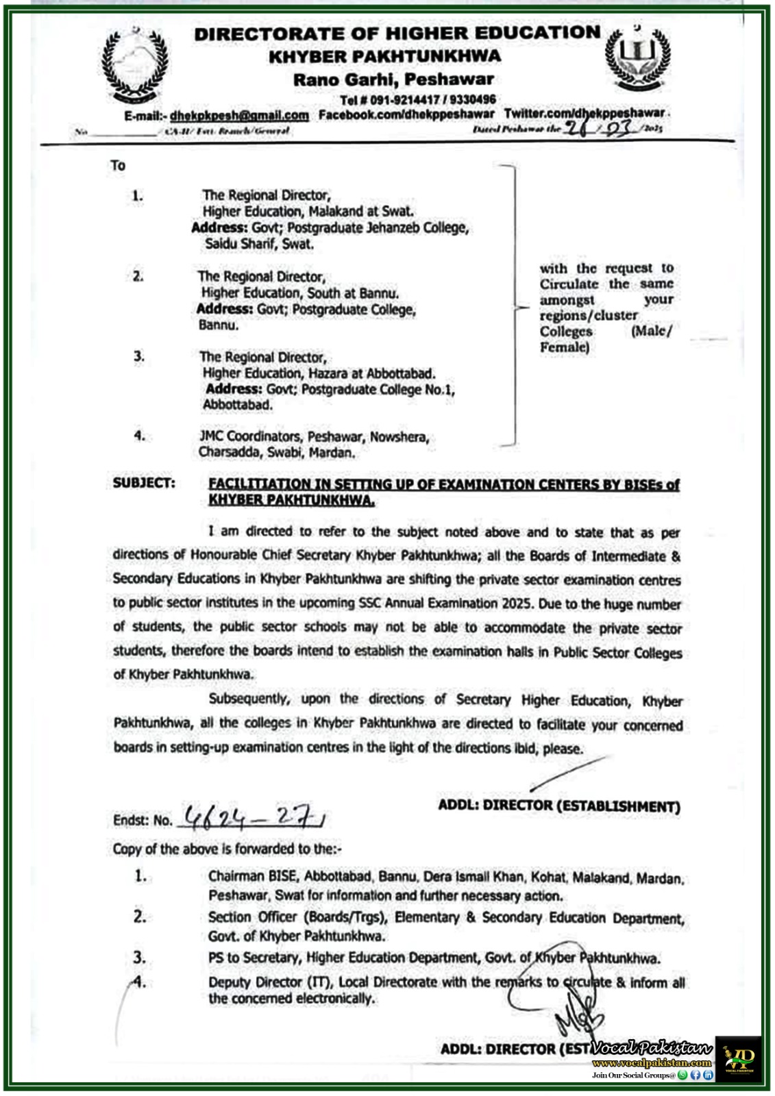 Khyber Pakhtunkhwa Colleges to Host Private Exam Centers for SSC Exams ...