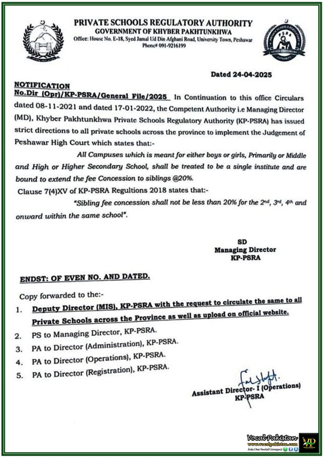 Peshawar High Court Ruling Enforced: Khyber Pakhtunkhwa Private Schools ...